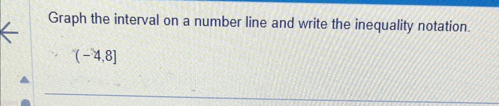 Solved Graph the interval on a number line and write the | Chegg.com