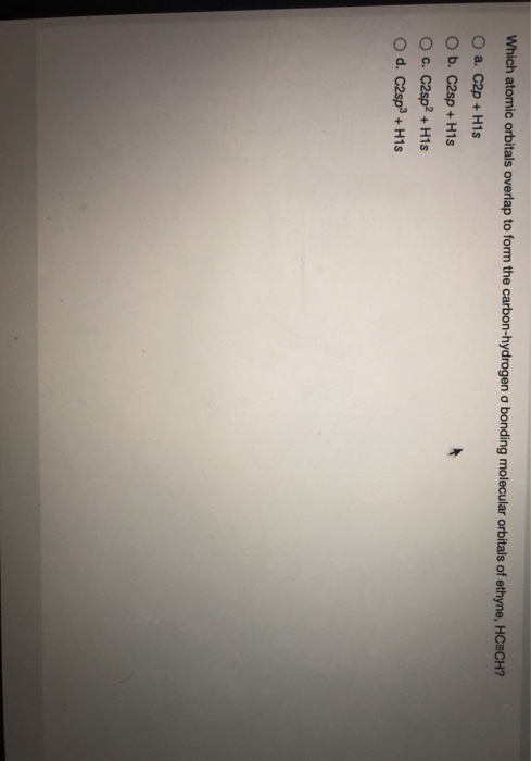 Solved Which Atomic Orbitals Overlap To Form The