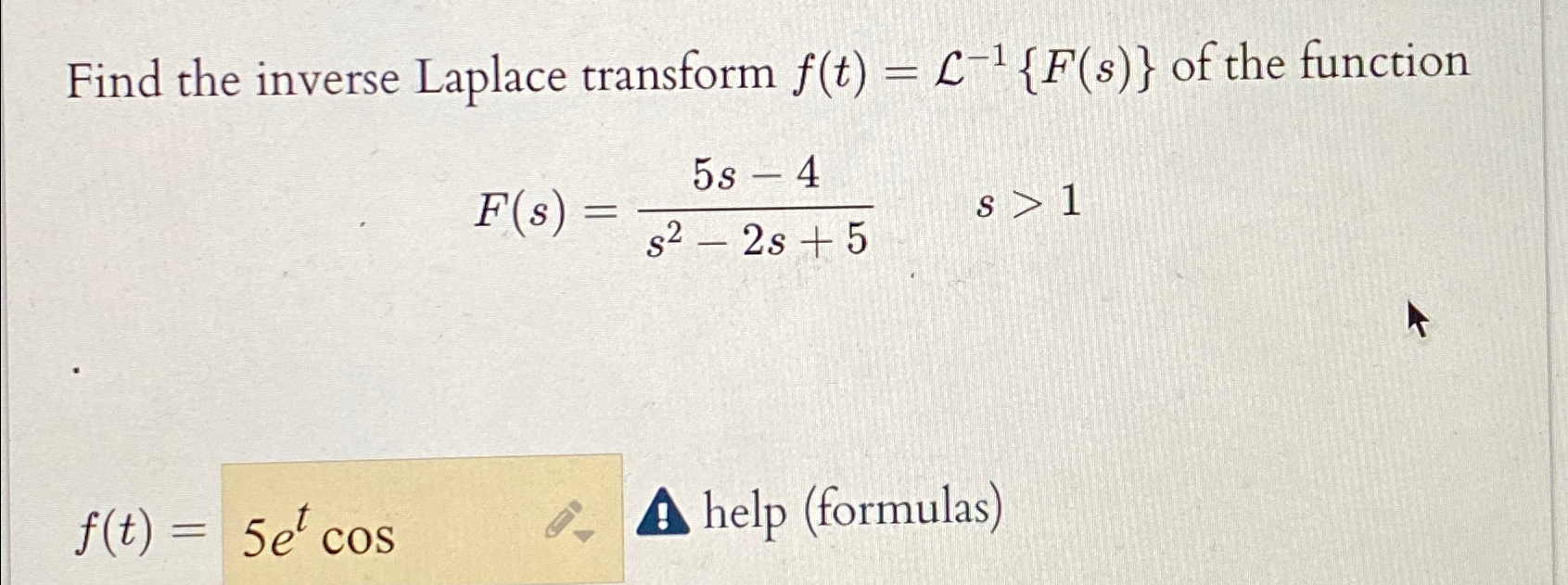 Solved Find the inverse Laplace transform f(t)=L-1{F(s)} ﻿of | Chegg.com