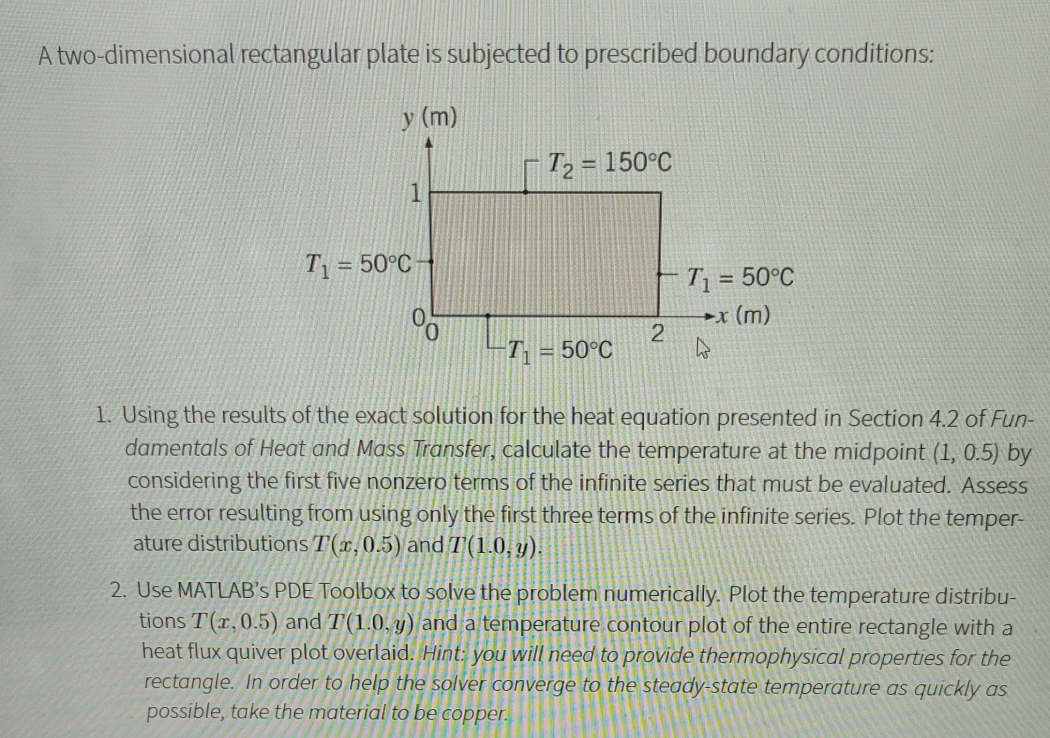 A two-dimensional rectangular plate is subjected to | Chegg.com