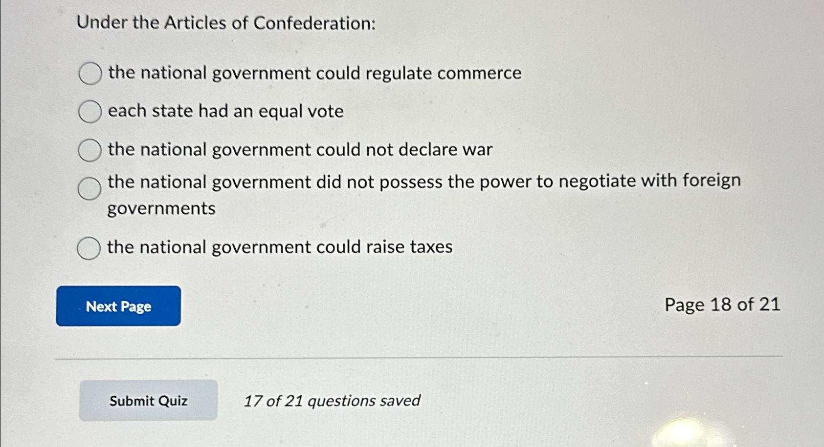 Solved Under the Articles of Confederation:the national | Chegg.com