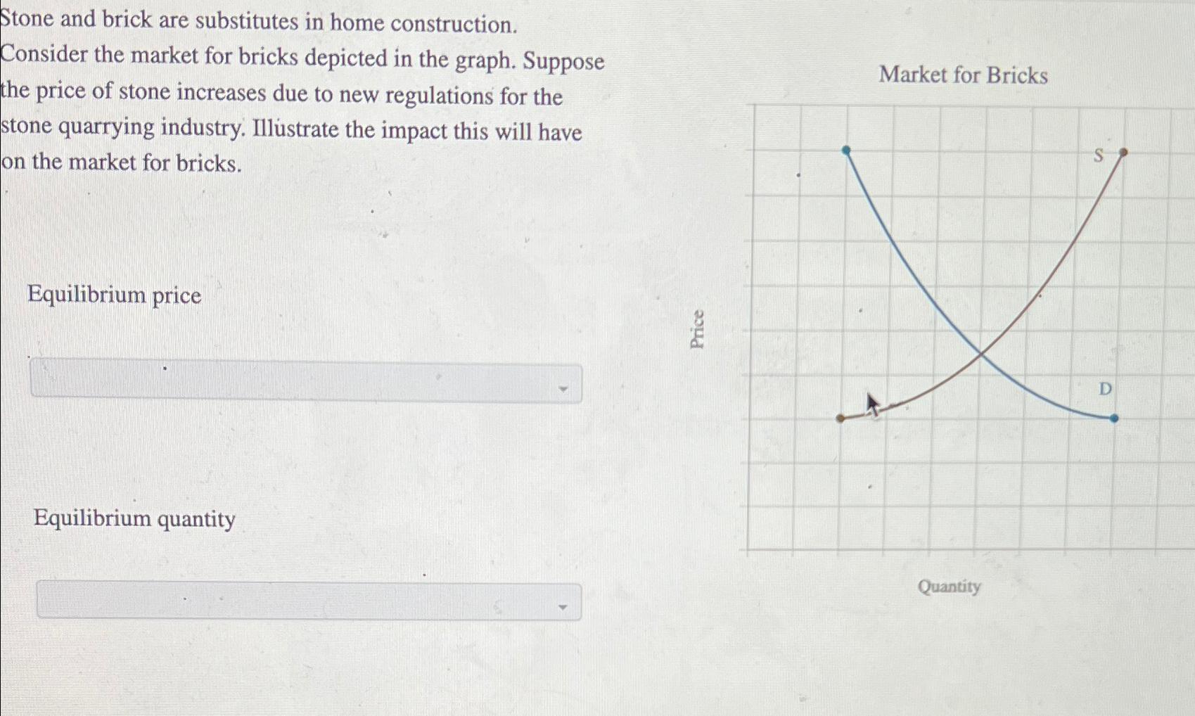 Solved Stone and brick are substitutes in home | Chegg.com