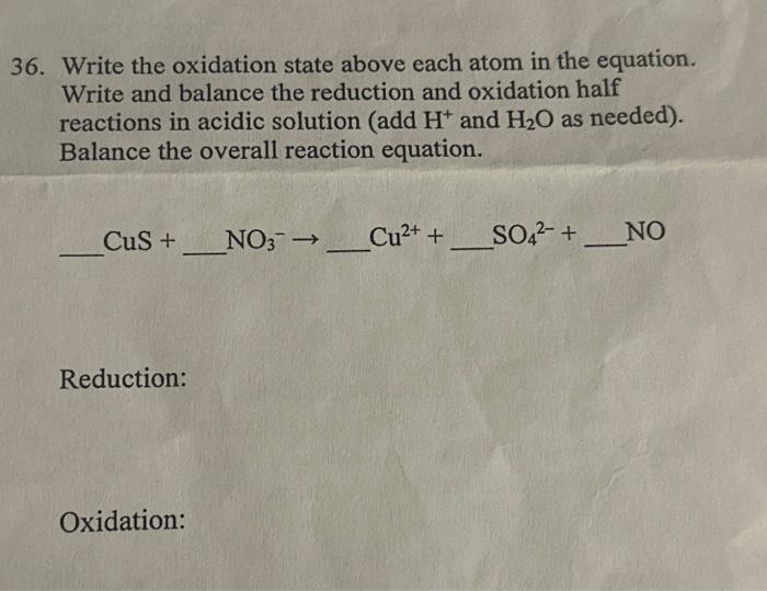 Solved 6. Write the oxidation state above each atom in the | Chegg.com