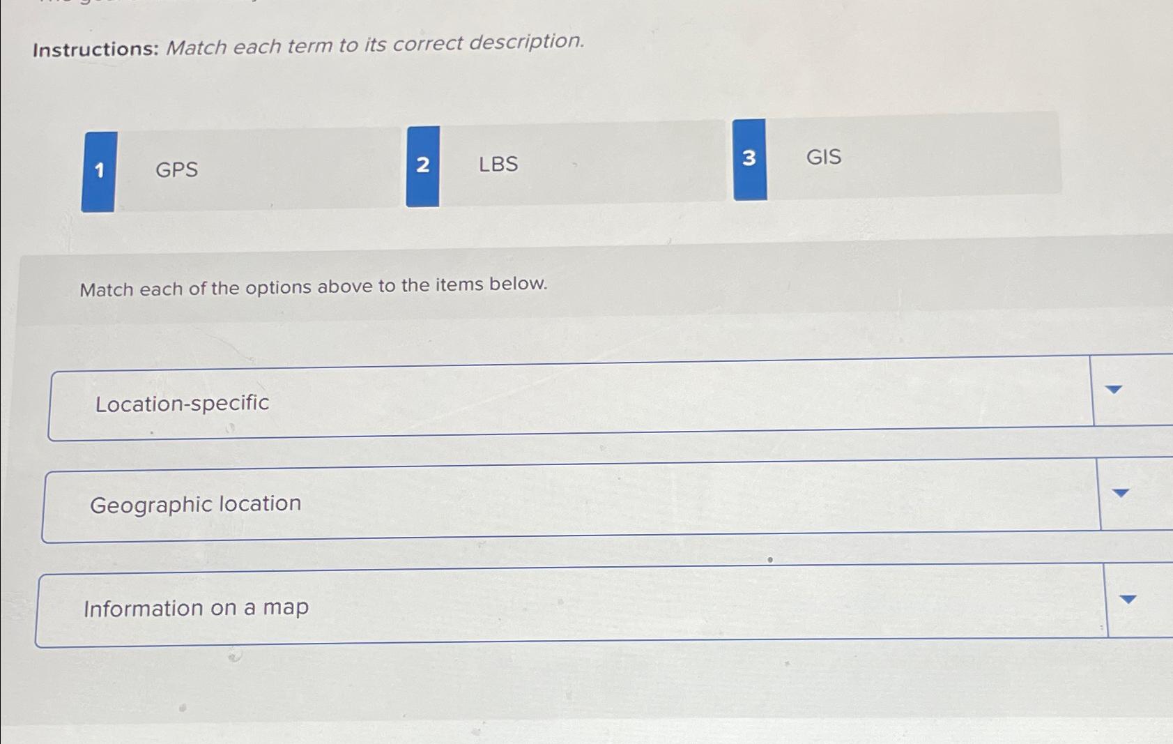 Solved Instructions: Match each term to its correct | Chegg.com