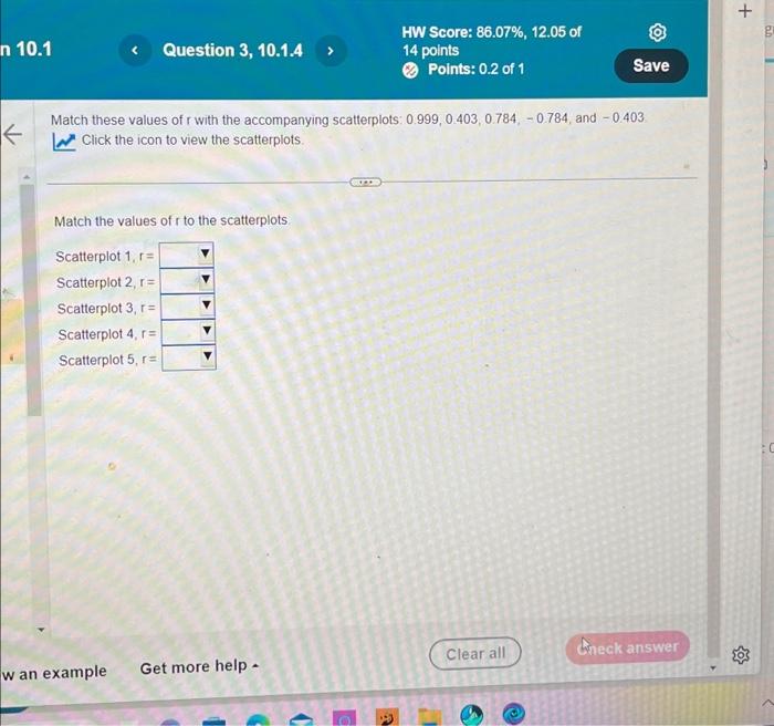 Solved n 10.1 Question 3, 10.1.4 Match the values of r to | Chegg.com