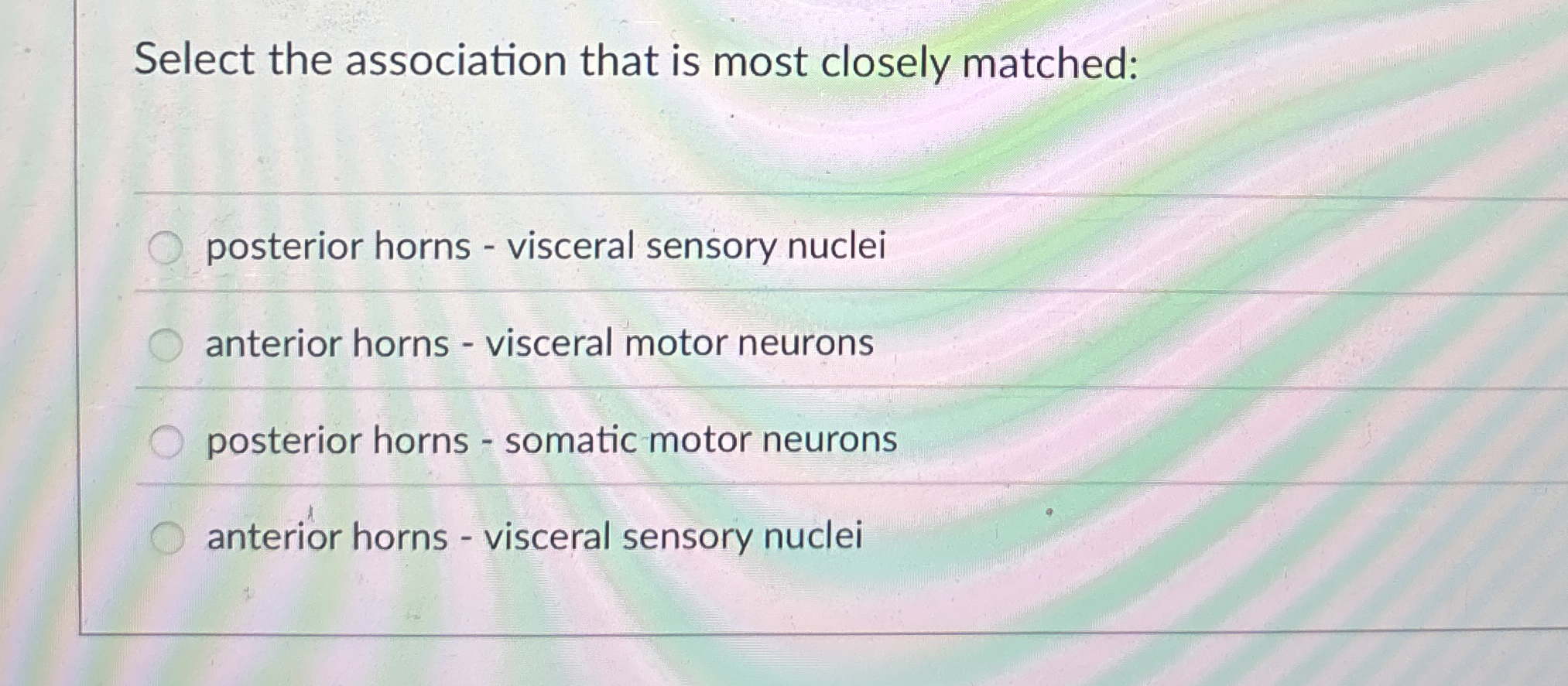 Solved Select the association that is most closely | Chegg.com