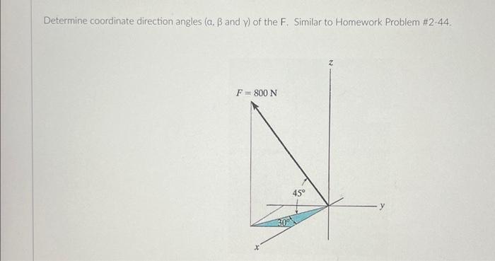 Solved Determine Coordinate Direction Angles A β And Y Of