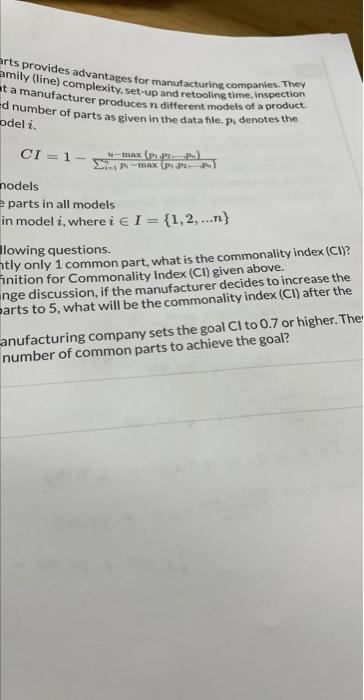 Commonality Index p1= p2= p3 =191618Commonization | Chegg.com