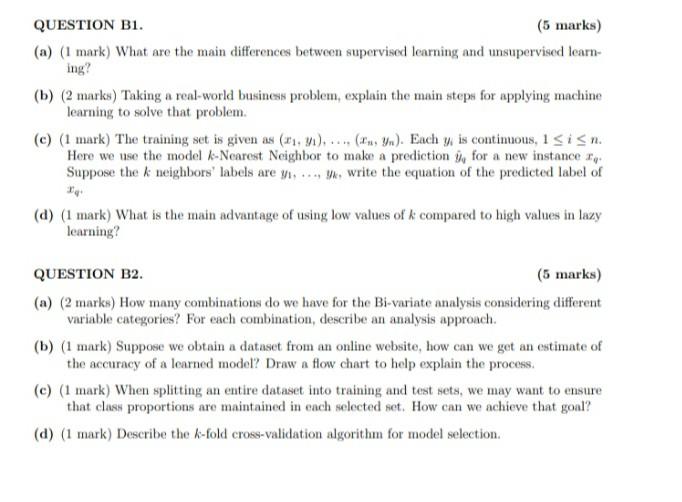 Solved QUESTION B1. (5 marks) (a) (1 mark) What are the main | Chegg.com