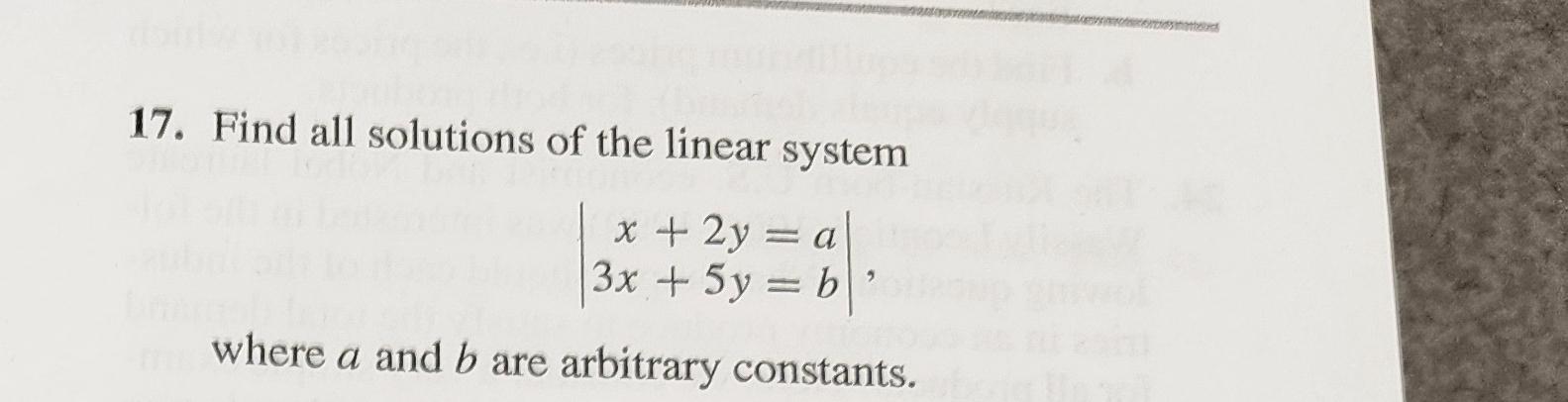 Find all solutions of the linear | Chegg.com