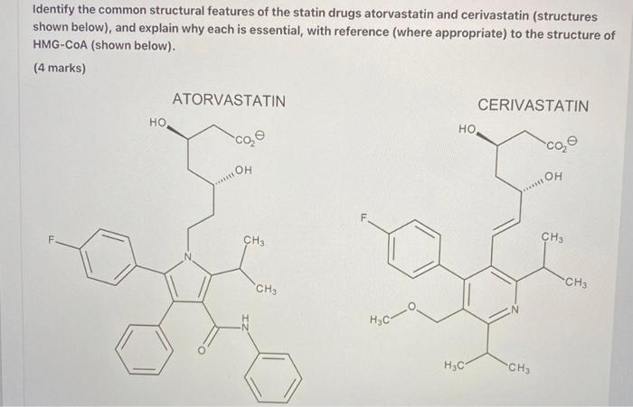 Solved Identify the common structural features of the statin | Chegg.com