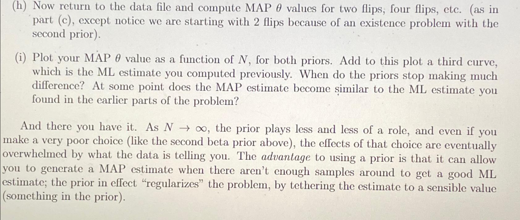 Solved (h) ﻿Now return to the data file and compute MAP θ | Chegg.com