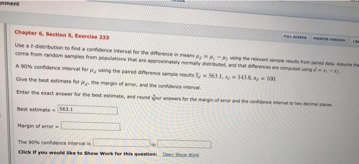 Solved anment FULL SCREEN 63 PRINTER VERSION Chapter 6, | Chegg.com Solved anment FULL SCREEN 63 PRINTER VERSION Chapter 6, | Chegg.com