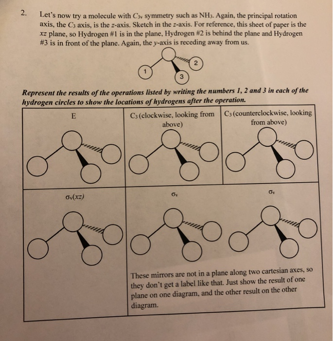 Solved 2. Let's now try a molecule with C3v symmetry such as | Chegg.com