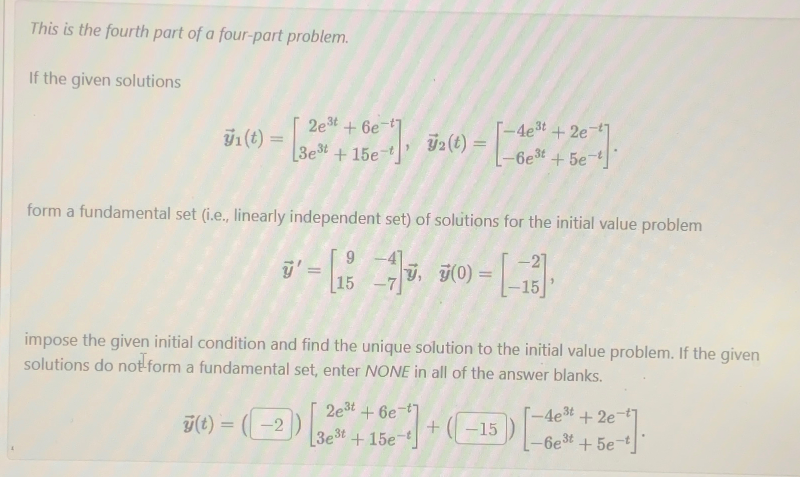 Solved This is the fourth part of a four-part problem.If the | Chegg.com