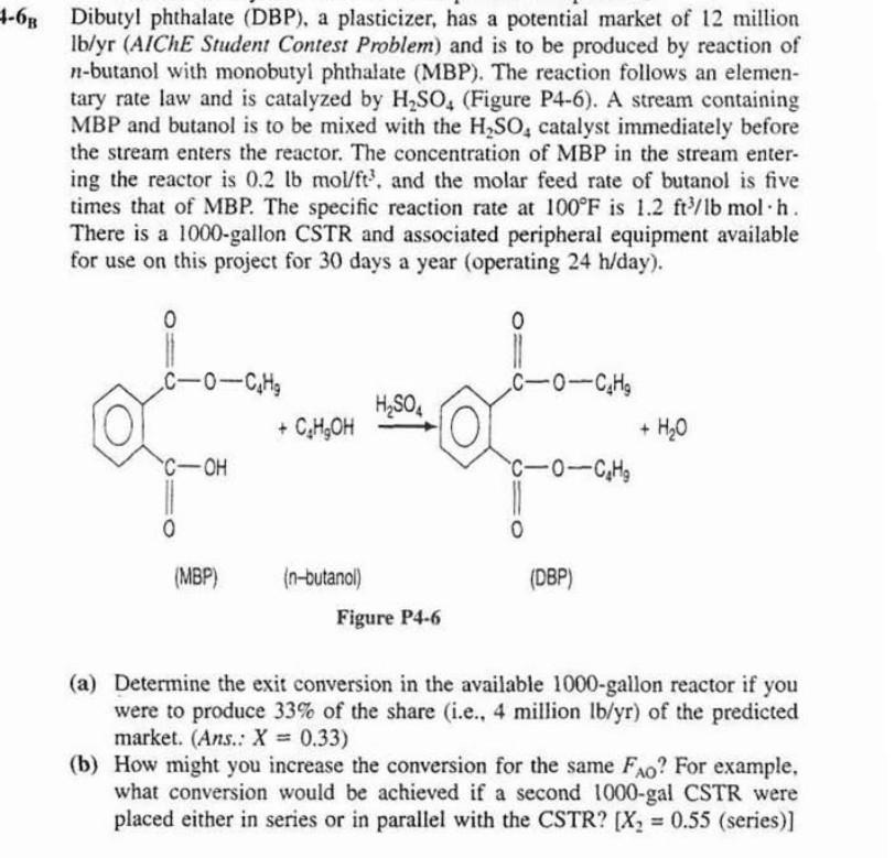 Solved 4-6B Dibutyl phthalate (DBP), a plasticizer, has a | Chegg.com
