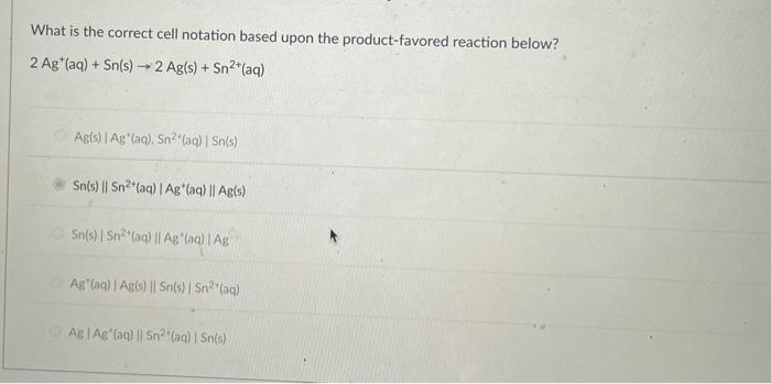 Solved What is the correct cell notation based upon the | Chegg.com