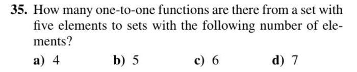 Solved 35. How many one-to-one functions are there from a | Chegg.com