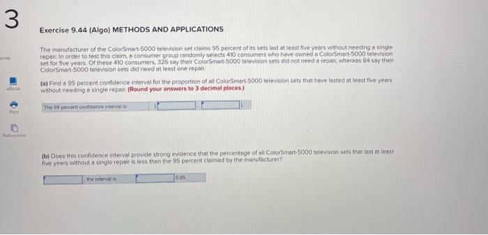 Solved 3 Exercise 9.44 (Algo) METHODS AND APPLICATIONS The | Chegg.com