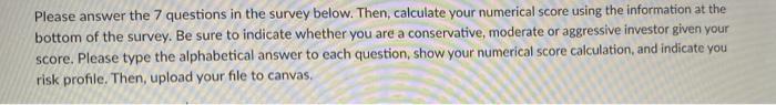 Please answer the 7 questions in the survey below. | Chegg.com