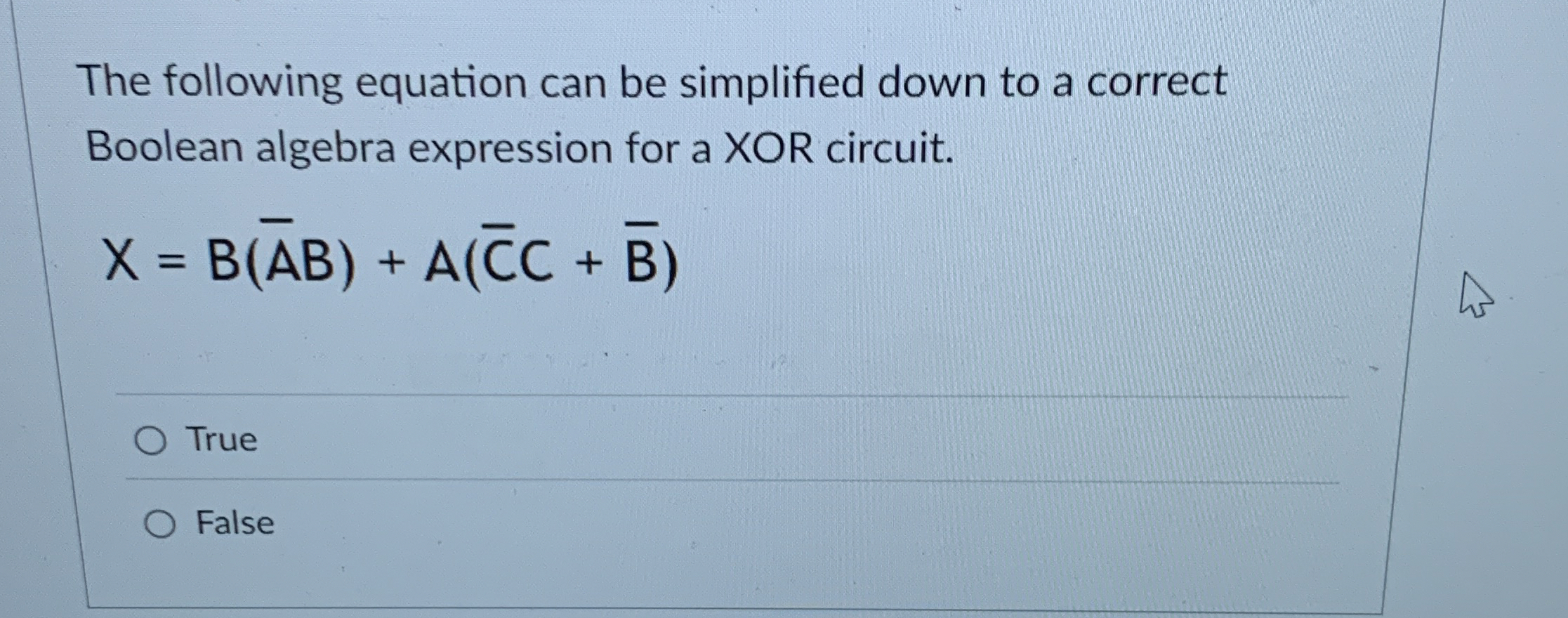 Solved The following equation can be simplified down to a | Chegg.com