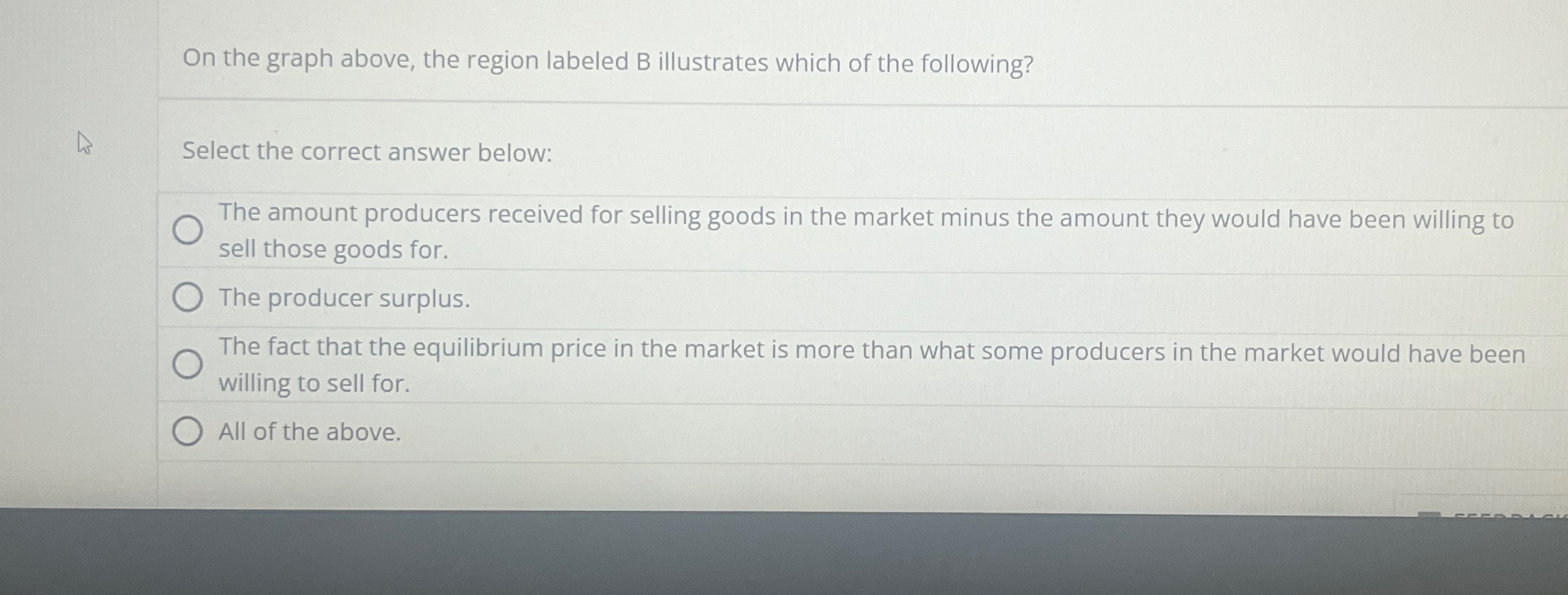 Solved On the graph above, the region labeled B illustrates | Chegg.com