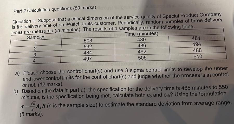 Solved Part 2 ﻿Calculation questions ( 80 ﻿marks)Question 1: | Chegg.com