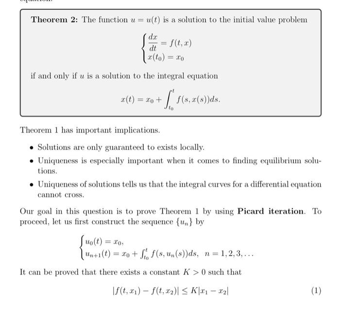 Solved 7. (The Existence and Uniqueness Theorem) (Hand) This | Chegg.com