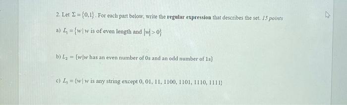 Solved 2. Let S = {0.1). For each part below. write the | Chegg.com