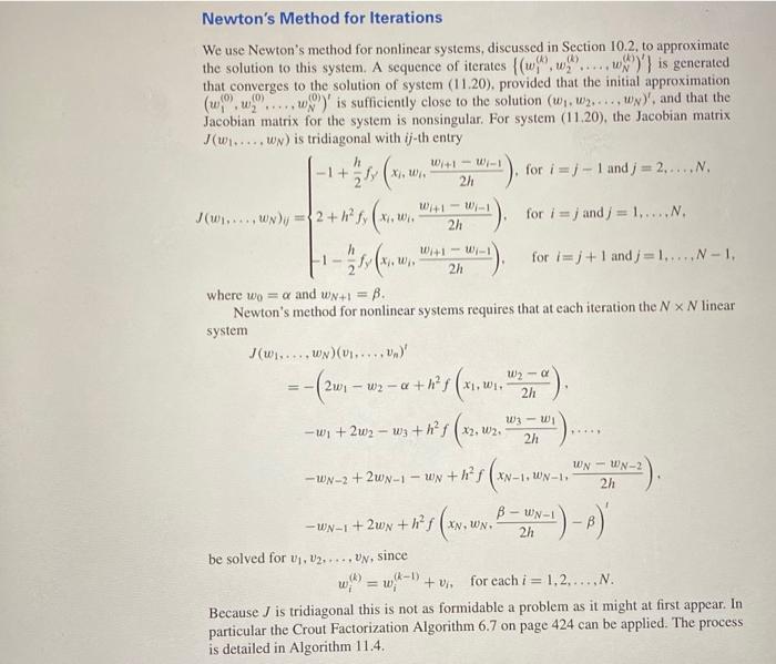Solved 2. Use the Nonlinear Finite-Difference method with h | Chegg.com