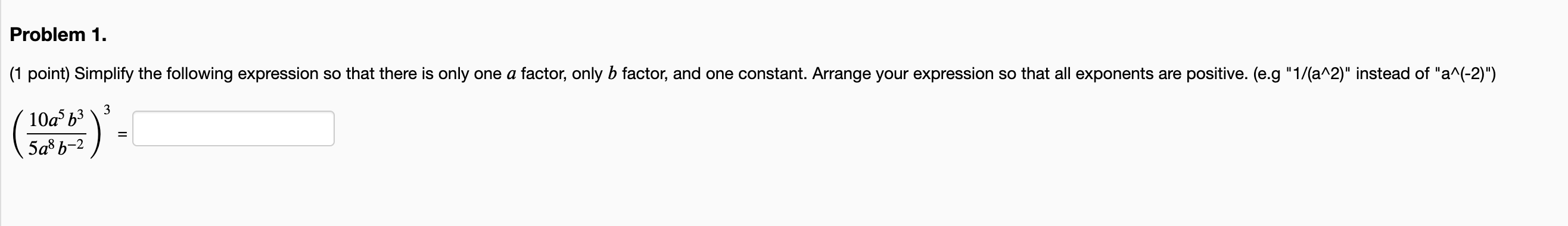 Solved Problem 1.(1 ﻿point) ﻿Simplify the following | Chegg.com