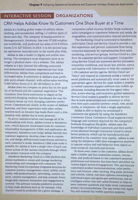 Solved Chapter 9 Achieving Operational Excellence and | Chegg.com