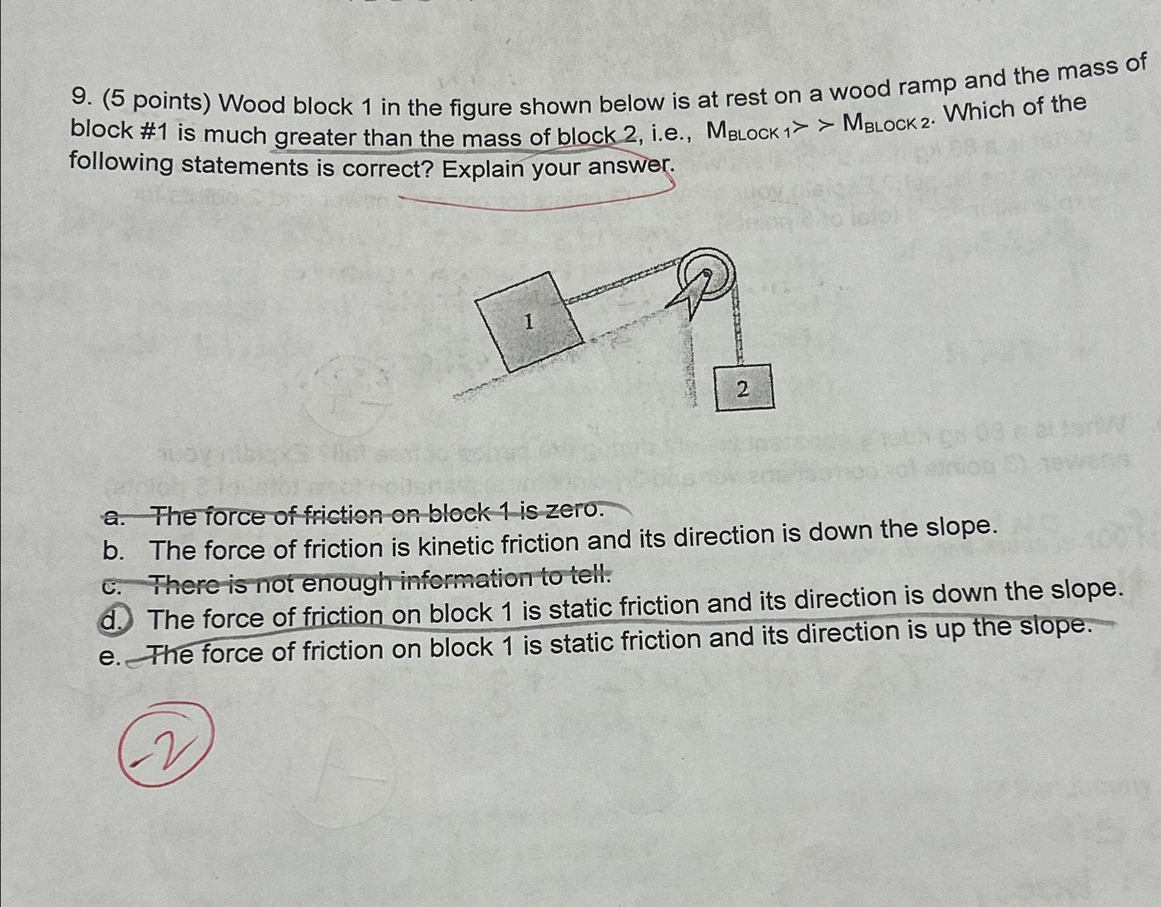 Solved (5 ﻿points) ﻿Wood block 1 ﻿in the figure shown below | Chegg.com