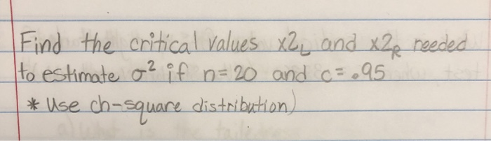 Solved Find the critical values x2y and x2p needed to | Chegg.com