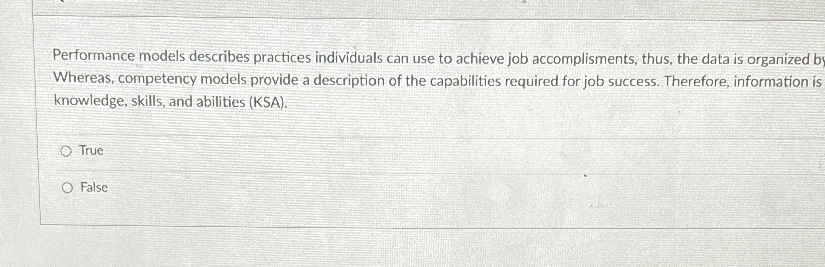Solved Performance models describes practices individuals | Chegg.com