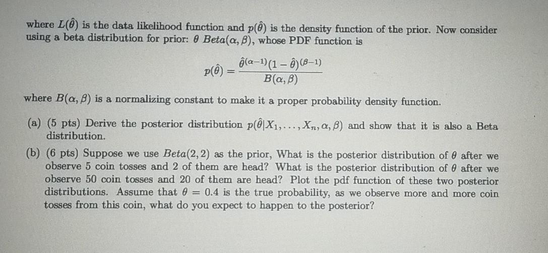 Solved 3. (11 pts) (Maximum A Posterior Estimation.) Suppose | Chegg.com