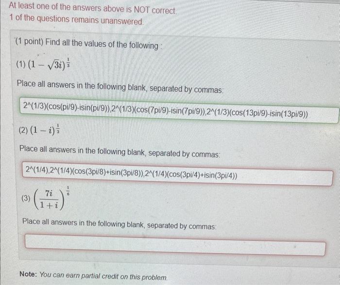 Solved (1 point) Write each of the given numbers in the | Chegg.com