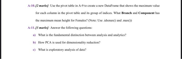 Solved -1. /4 marks/: Read the files HW3_DataAl and | Chegg.com