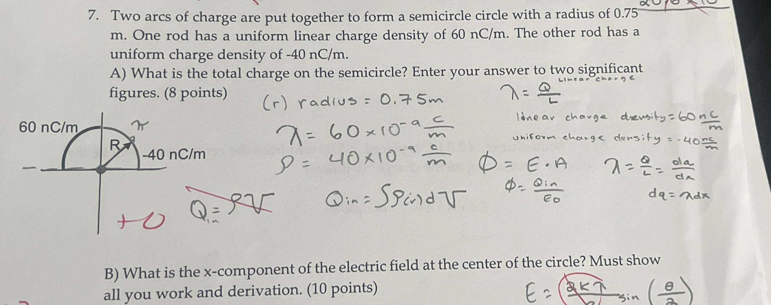 Solved Two arcs of charge are put together to form a | Chegg.com