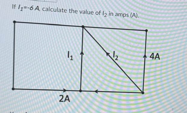 If I1=-6A, ﻿calculate the value of I2 ﻿in amps (A). | Chegg.com