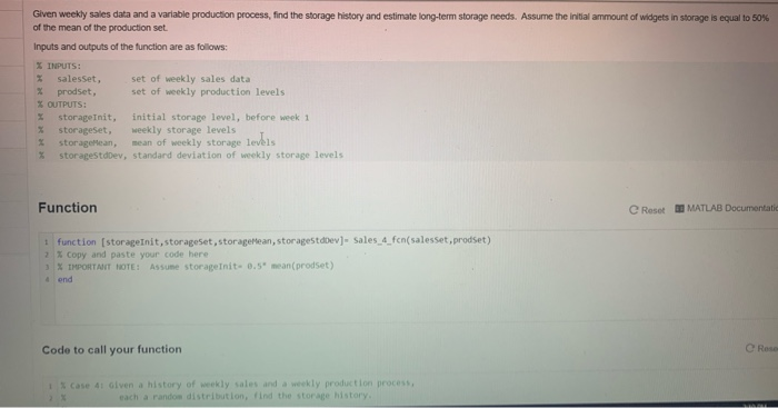 Solved IN MATLAB CODE Given weekly sales data and a | Chegg.com