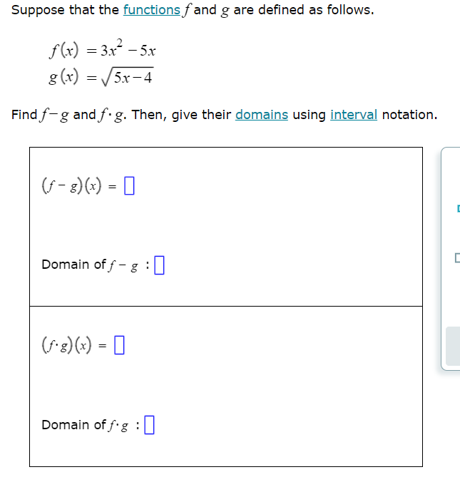 Solved Suppose that the functions f ﻿and g ﻿are defined as | Chegg.com