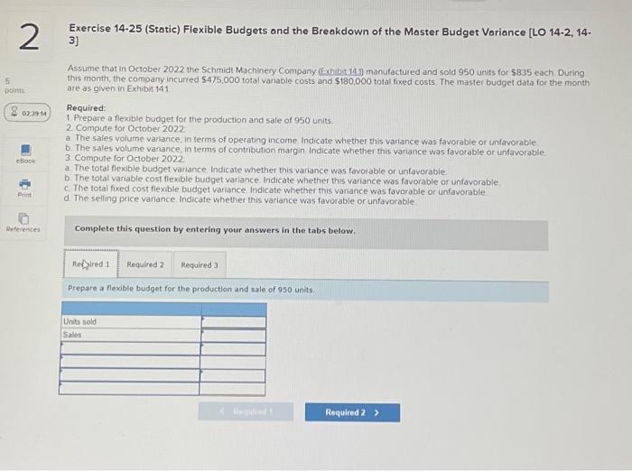 Solved 2 Exercise 14-25 (Static) Flexible Budgets and the | Chegg.com