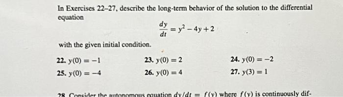 Solved In Exercises 22-27, describe the long-term behavior | Chegg.com