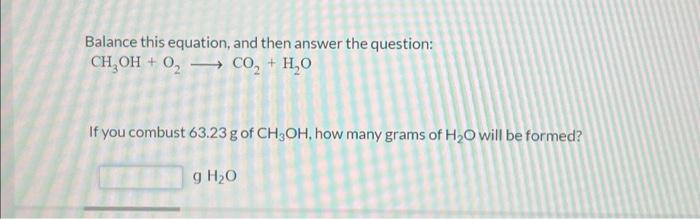 Solved Balance this equation, and then answer the question: | Chegg.com