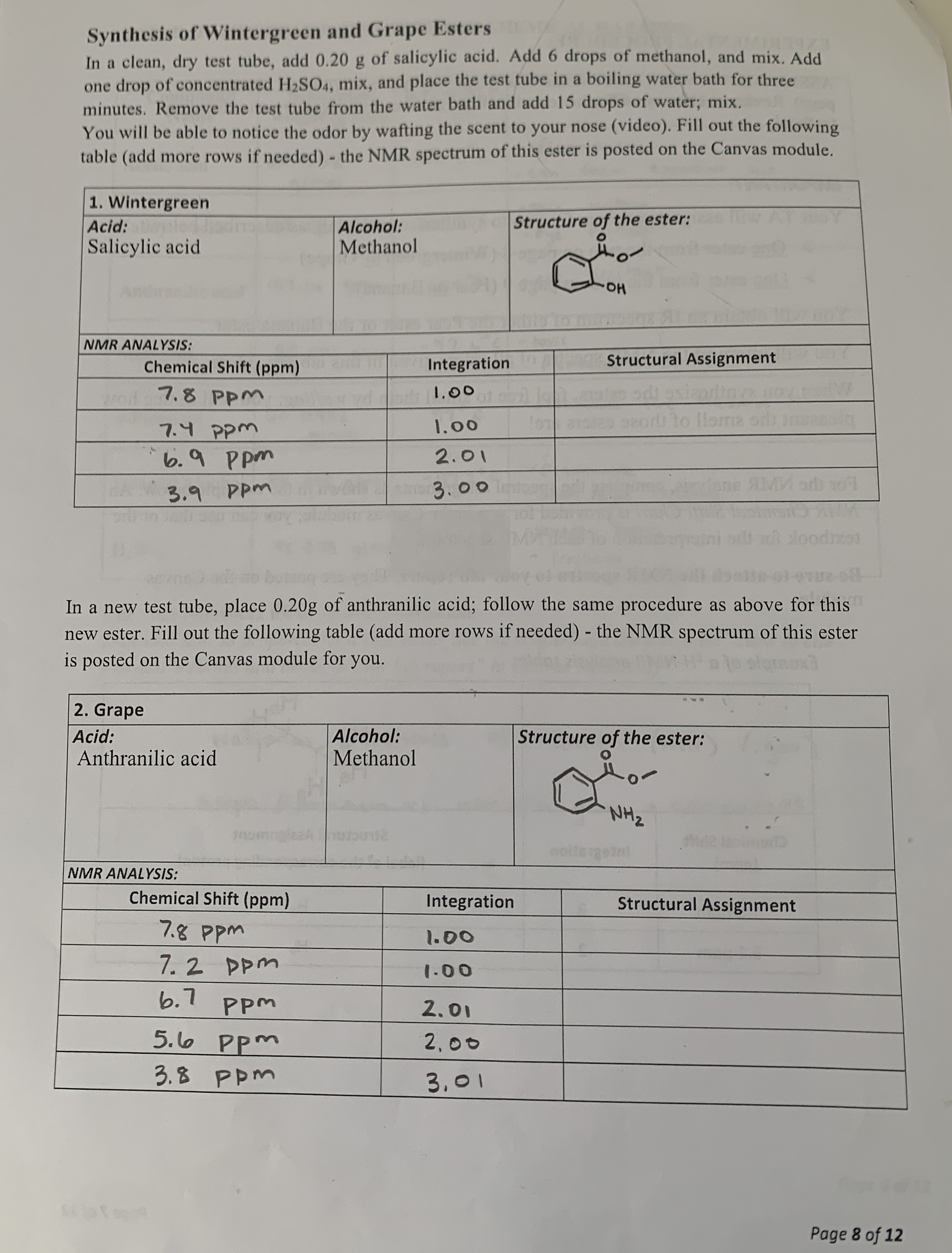 Solved Please fill in the structural assignment for the | Chegg.com