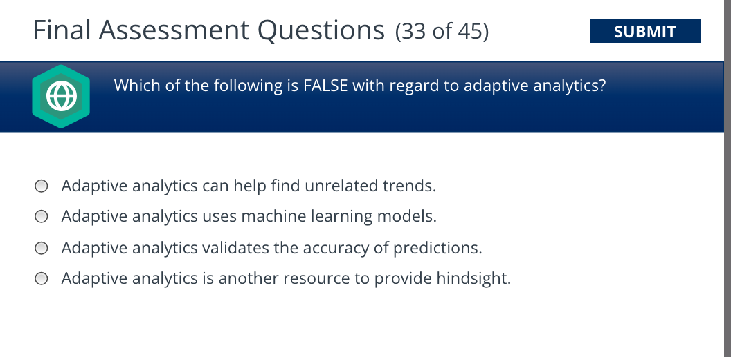Solved Adaptive analytics can help find unrelated | Chegg.com
