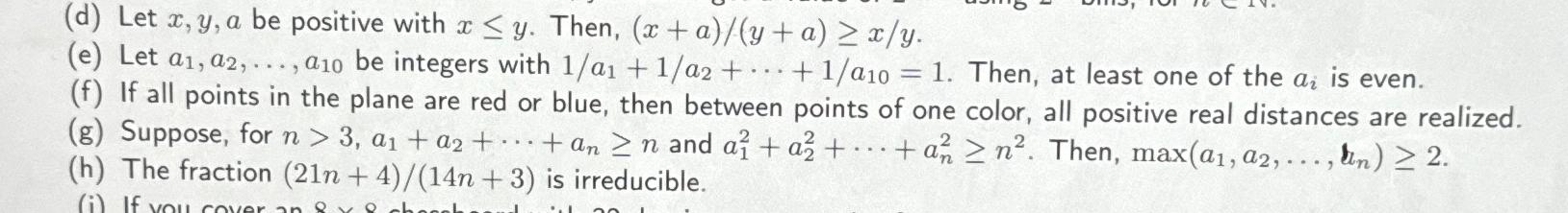 Solved Prove letter f by contradiction (NO NEED TO ANSWER | Chegg.com Solved Prove letter f by contradiction (NO NEED TO ANSWER | Chegg.com