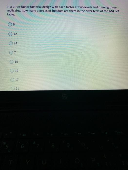 Solved In a three-factor factorial design with each factor | Chegg.com