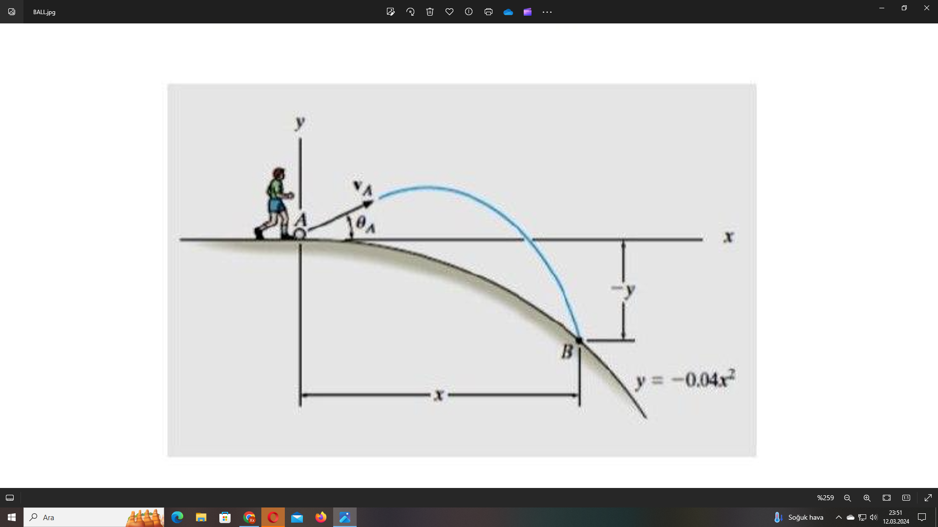 Solved THE BALL AT A IS HIT WITH AN ANGLE OF Q = 30 ﻿DEGREES | Chegg.com